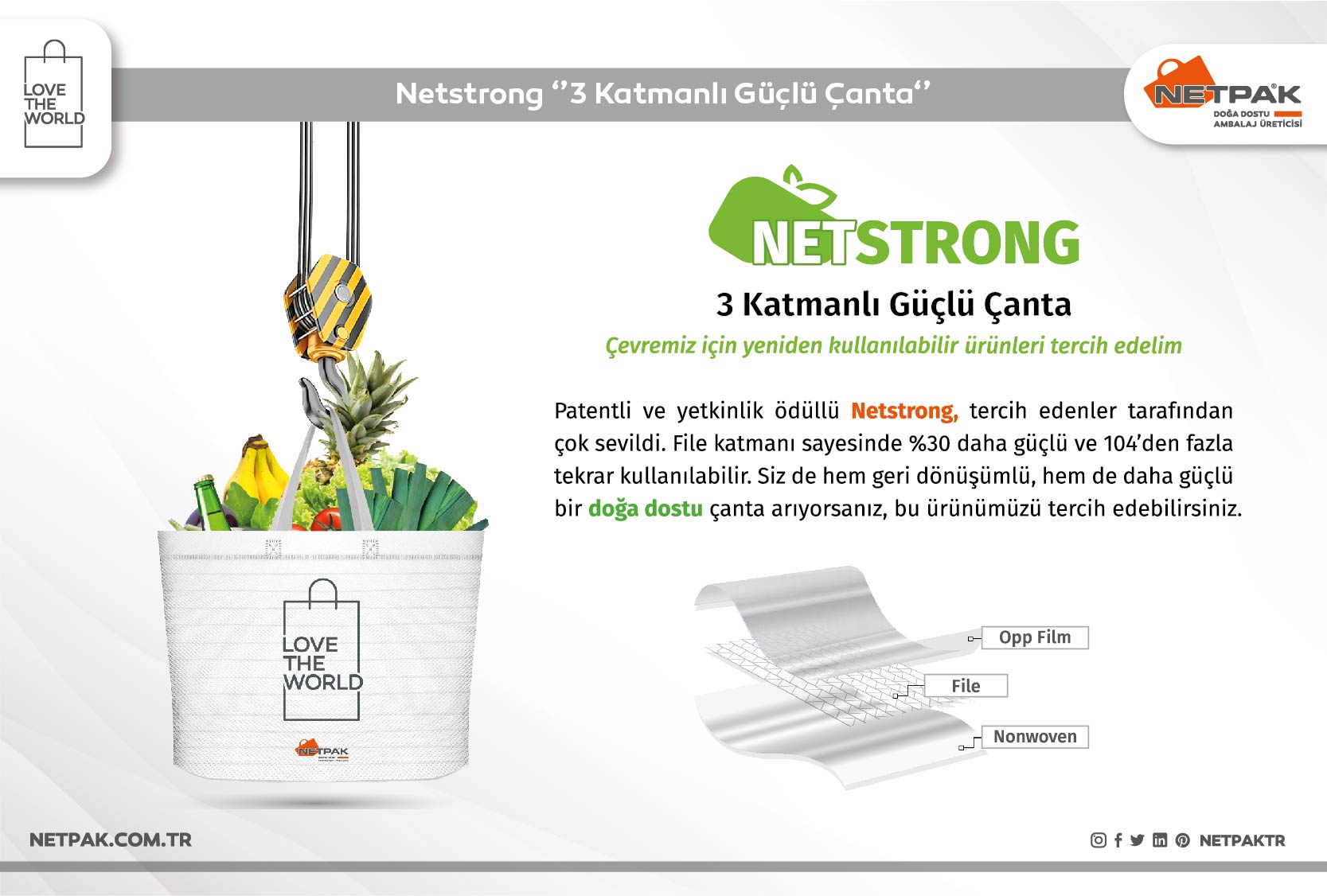 Netstrong 3-layer Strong Bag - Nonwoven Bag - Netpak