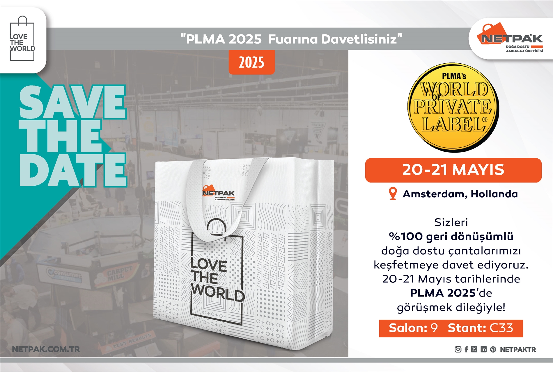 Plma 2025 Fair Invitation - Hall: 9 / Stand: C33 - Nonwoven Bag - Netpak