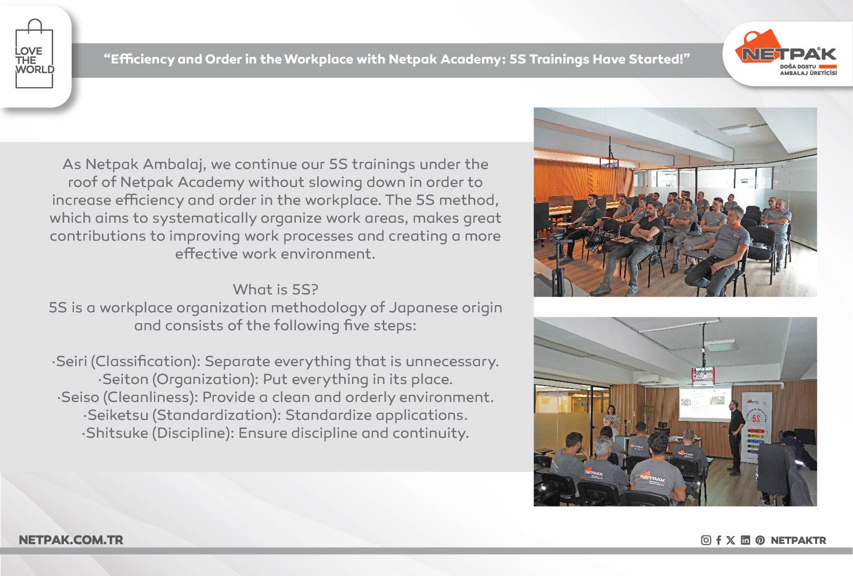 Efficiency And Order İn The Workplace With Netpak Academy: 5s Trainings ...